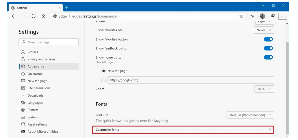 How Do I Customize Fonts In Chromium Based Microsoft Edge English 